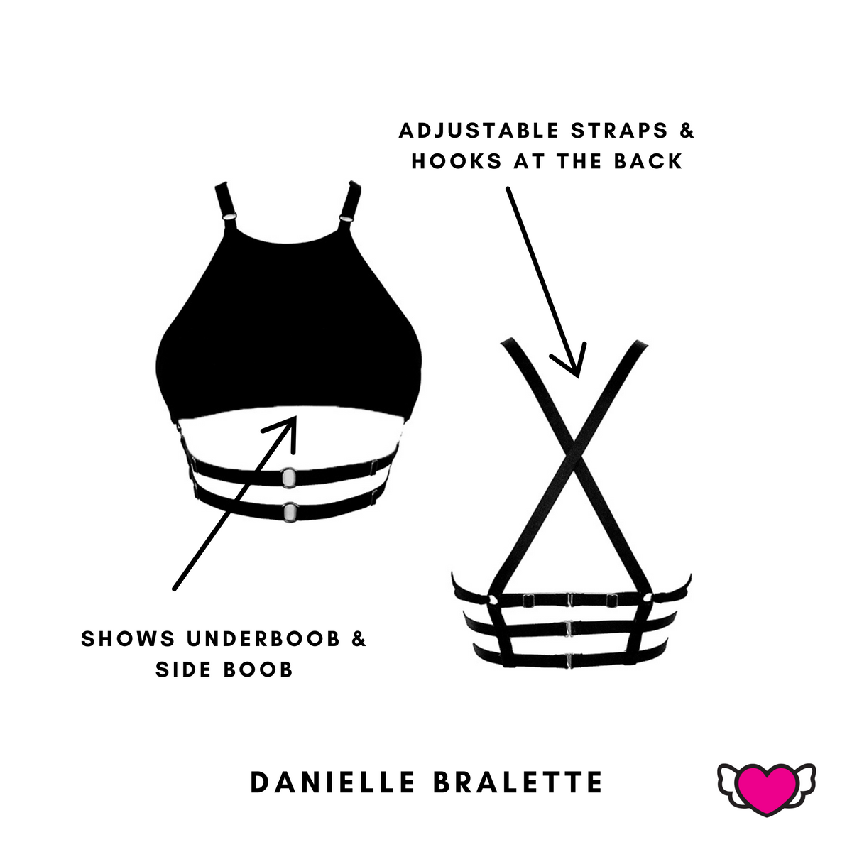 Underboob Cutout Bralette with Cross Back - Danielle #20240 ...